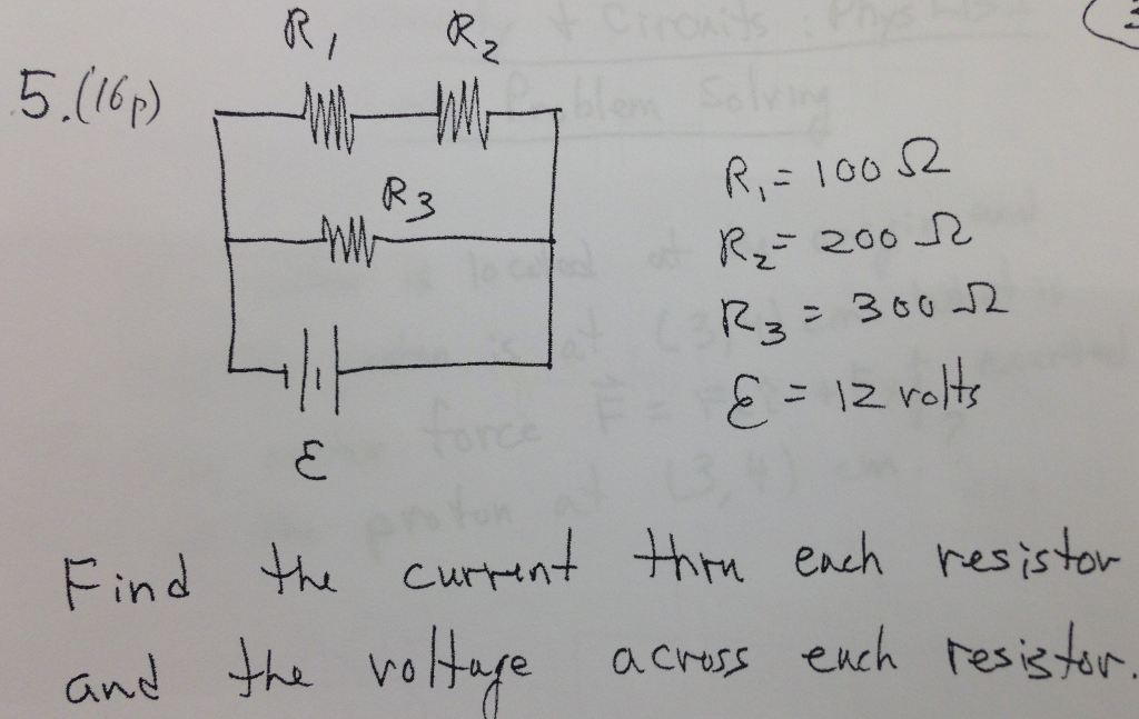 Solved Find the current then each resistor and the voltage | Chegg.com
