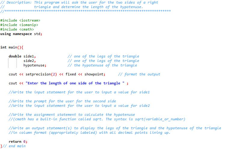 Solved Description: This program wiLt ask the user for the | Chegg.com