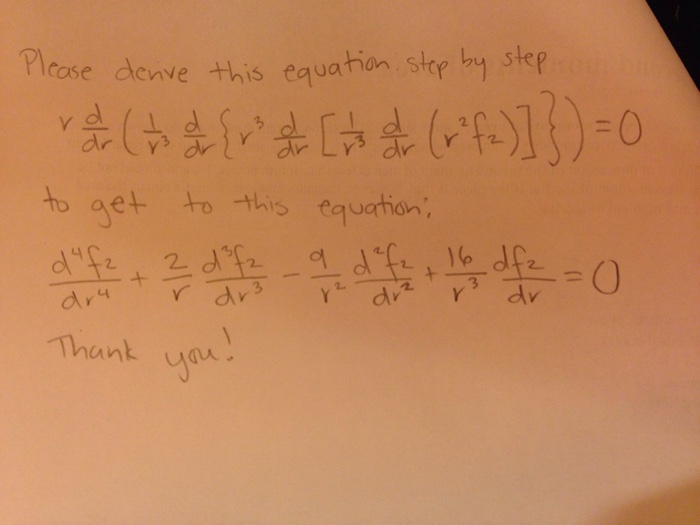 Solved Derive this equation step by step r d/dr (1/r^3 | Chegg.com