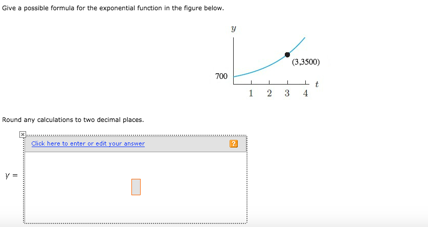 Solved Give a possible formula for the exponential function | Chegg.com