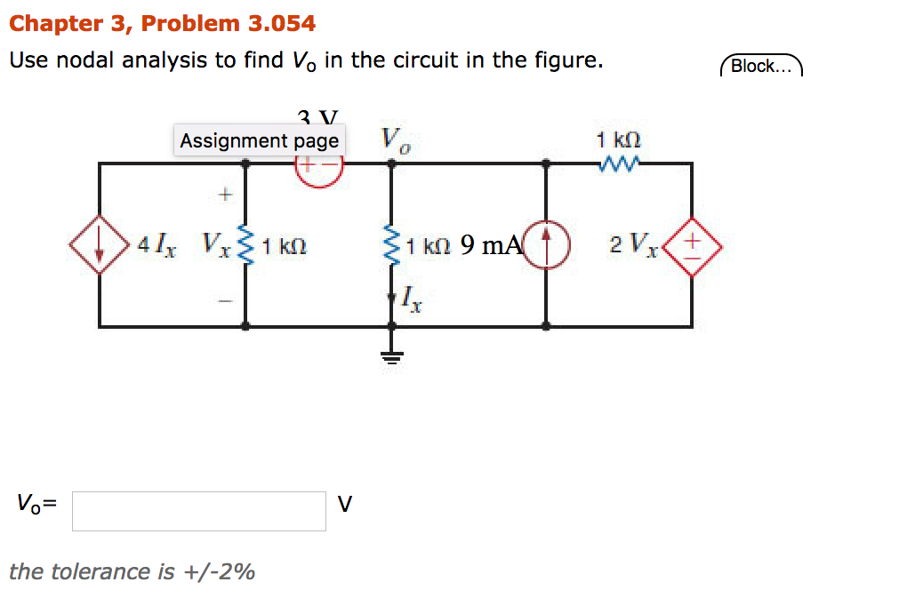 Solved Use nodal analysis to find V_o in the circuit in the | Chegg.com