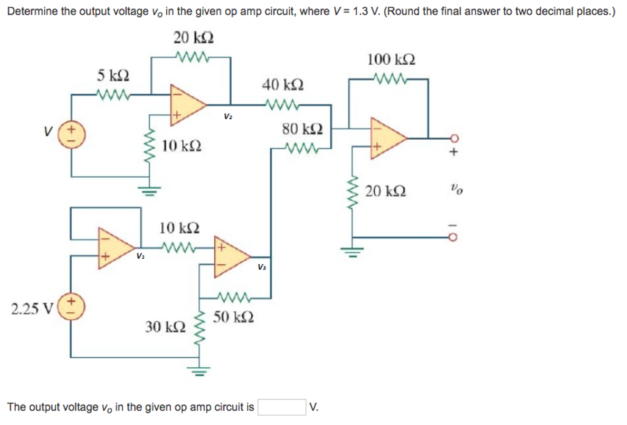 Solved Determine the output voltage v_0 in the given op amp | Chegg.com
