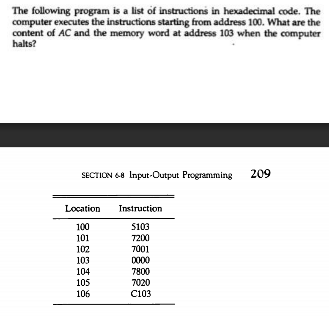 The following program is a list of instructions in | Chegg.com