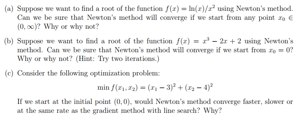 Solved (a) Suppose we want to find a root of the function | Chegg.com