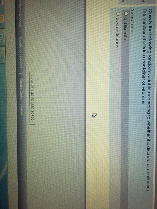 Solved Classify the following random variable according to | Chegg.com