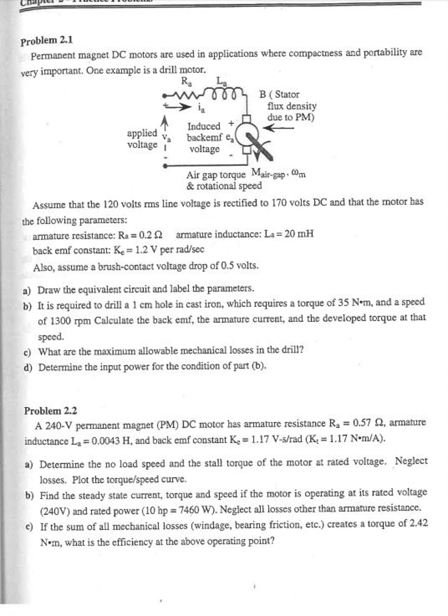 Solved Permanent magnet DC motors are used in applications | Chegg.com