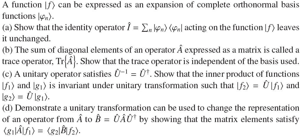 Solved A function 〉 can be expressed as an expansion of | Chegg.com