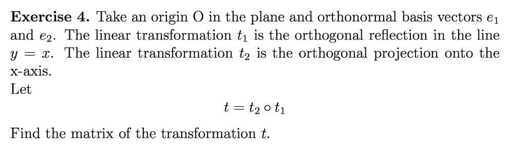 Solved Take an origin O in the plane and orthonormal basis | Chegg.com