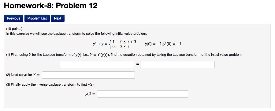 Solved Homework-8: Problem 12 Previous Problem List Next 10 | Chegg.com