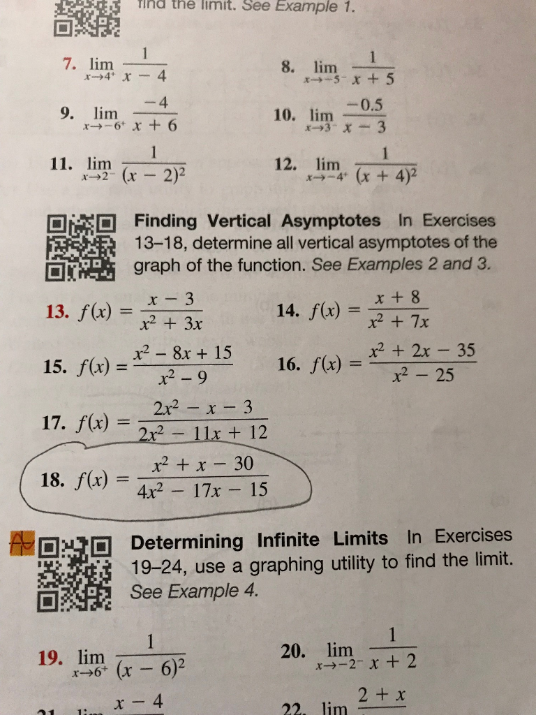 Solved 3 tind the limit. See Example 1. 7. lim 8. lim 9. lim | Chegg.com