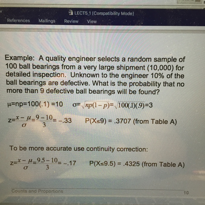Solved Example: A quality engineer selects a random sample | Chegg.com