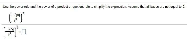 Solved Use the power rule and the power of a product or | Chegg.com
