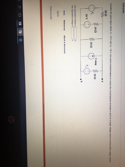 Solved Consider the given figure V_1 = 30 V and v_2 = 35 V. | Chegg.com
