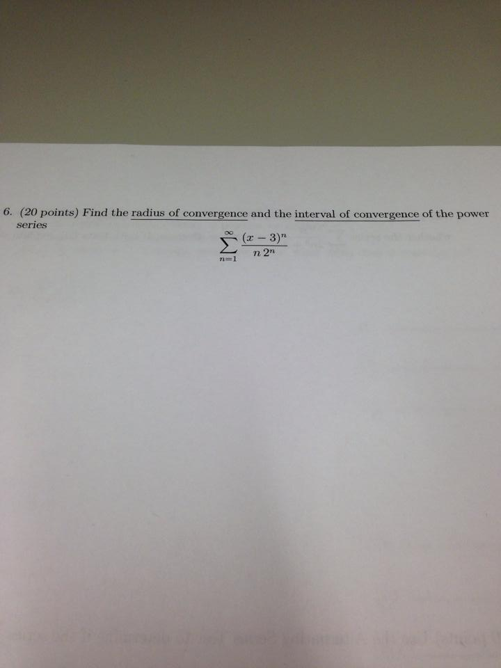 Solved Find the radius of convergence and the interval of | Chegg.com