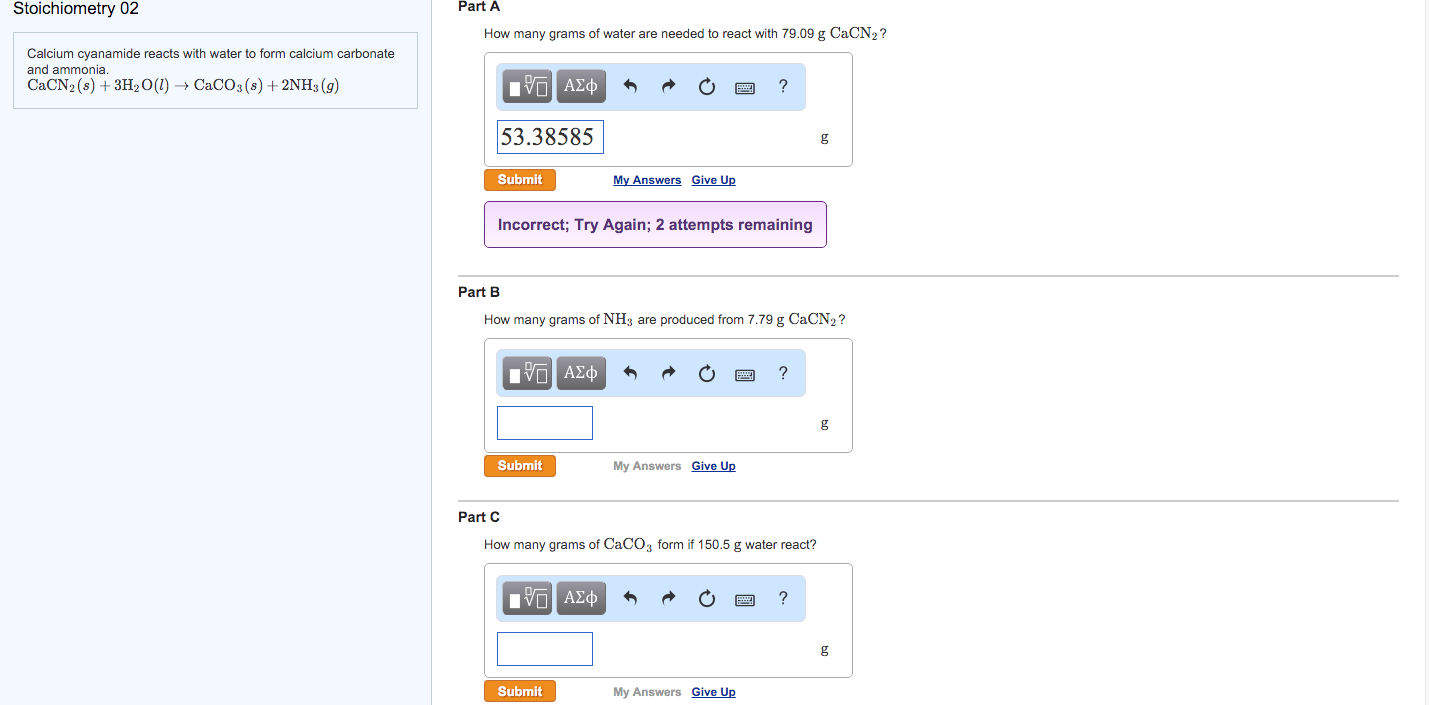 Solved Calcium cyanamide reacts with water to form calcium | Chegg.com