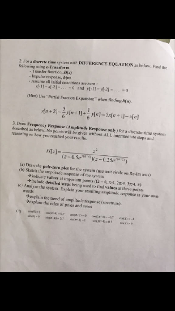 Solved 2. For a discrete time system with DIFFERENCE | Chegg.com