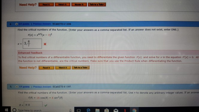 Solved Need Help? Find the critical numbers of the function. | Chegg.com