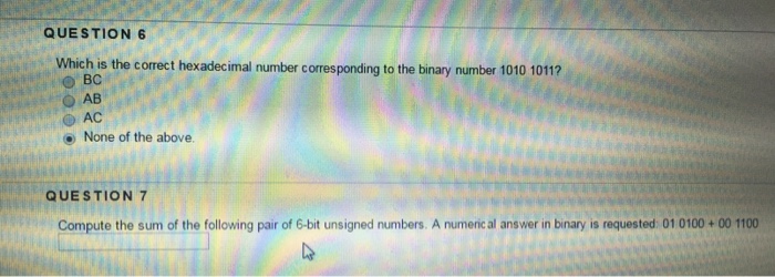 Solved Which is the correct hexadecimal number corresponding | Chegg.com