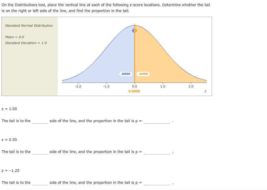 Solved On the Distributions tool, place the vertical line at | Chegg.com