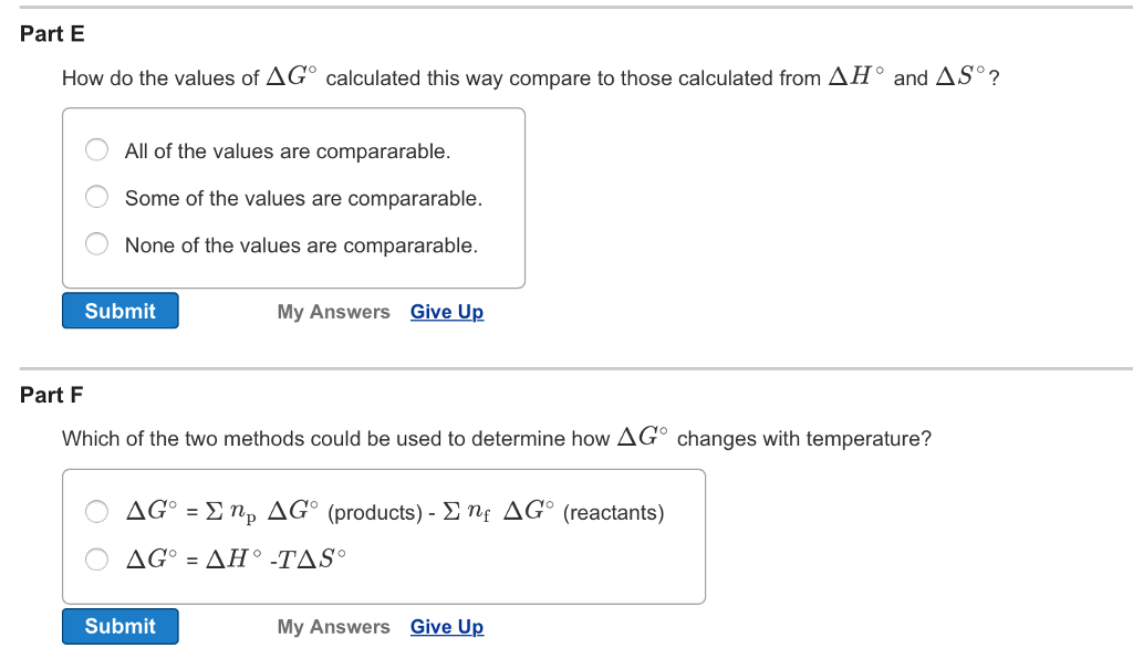 Solved How do the values of delta G degree calculated this | Chegg.com