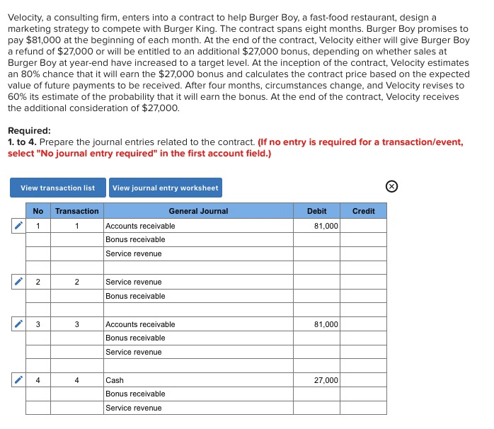 Solved Velocity A Consulting Firm Enters Into A Contract Chegg