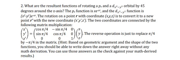 Solved 2. What are the resultant functions of rotating a pr | Chegg.com