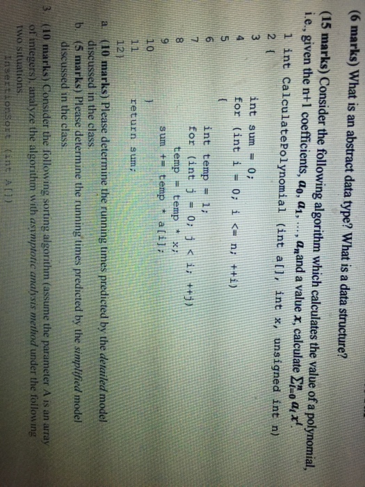 Solved What is an abstract data type? What is a data | Chegg.com