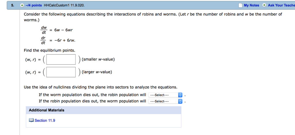 Solved 5. -14 points HHCalcCustom1 11.9.020. My Notes Ask | Chegg.com
