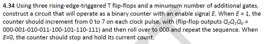 Solved Using three rising-edge-triggered T flip-flops and a | Chegg.com