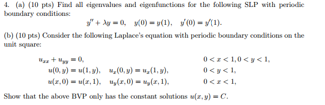 Solved Find all eigenvalues and eigenfunctions for the | Chegg.com