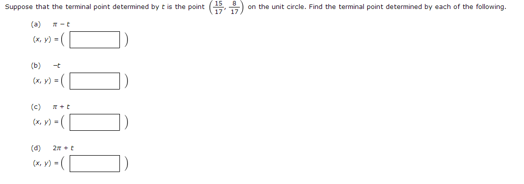 Solved how would you find the terminal points determined by | Chegg.com