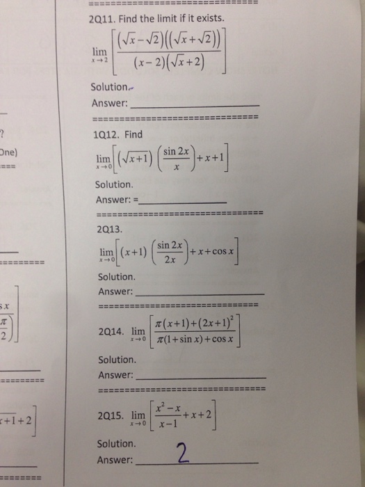 Solved Find the limit if it exists. lim x right arrow | Chegg.com
