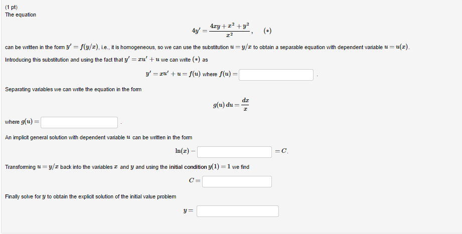 Solved The equation can be written in the form y? = f(y/x), | Chegg.com
