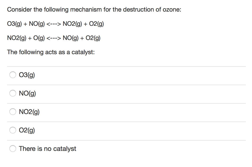 Solved Consider the following mechanism for the destruction | Chegg.com