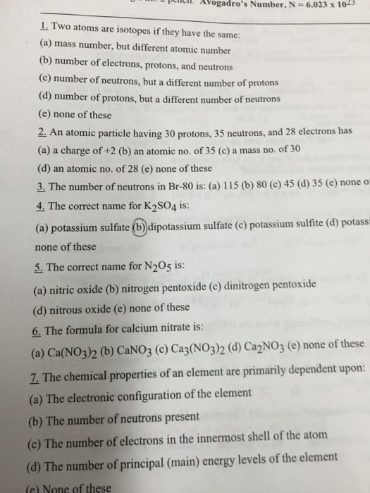 Solved Two atoms are isotopes if they have the same: mass | Chegg.com