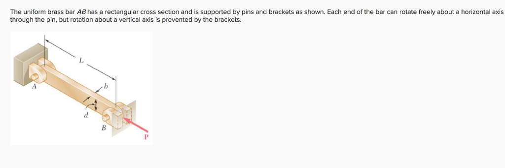 Solved The uniform brass bar AB has a rectangular cross | Chegg.com