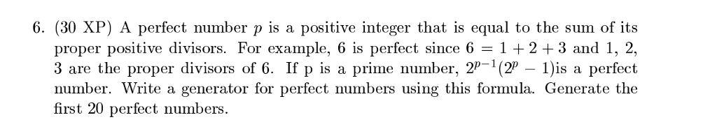 Solved 6 30 XP A Perfect Number P Is A Positive Integer Chegg solved-6-30-xp-a-perfect-number-p-is-a-positive-integer-chegg