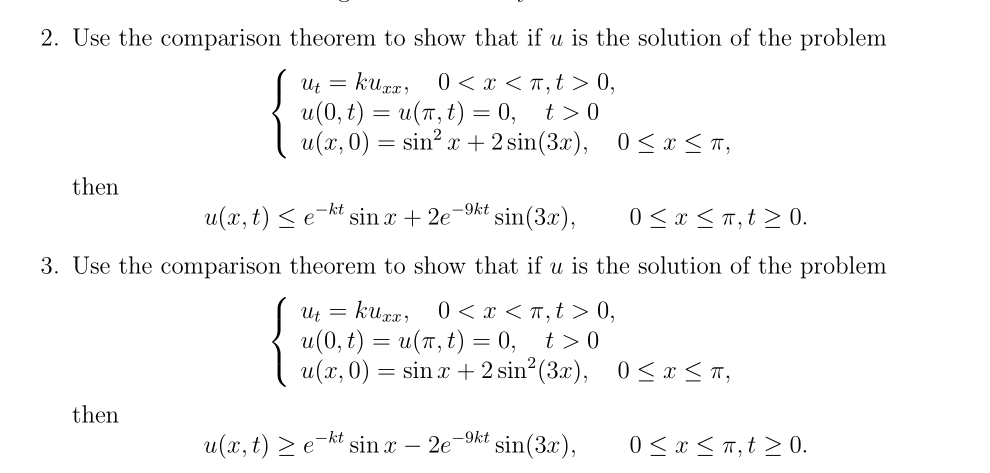 Solved 2. Use the comparison theorem to show that if u is | Chegg.com