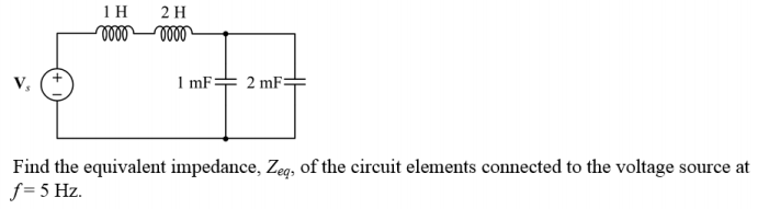 Solved Find the equivalent impedance, Zeq, of the circuit | Chegg.com