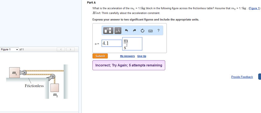 Solved Part A What is the acceleration of the m1= 1.5kg | Chegg.com