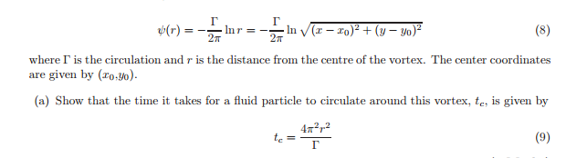 Solved The streamfunction for a potential vortex (point | Chegg.com