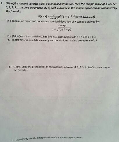 Solved if a random variable x has a binomial distribution, | Chegg.com