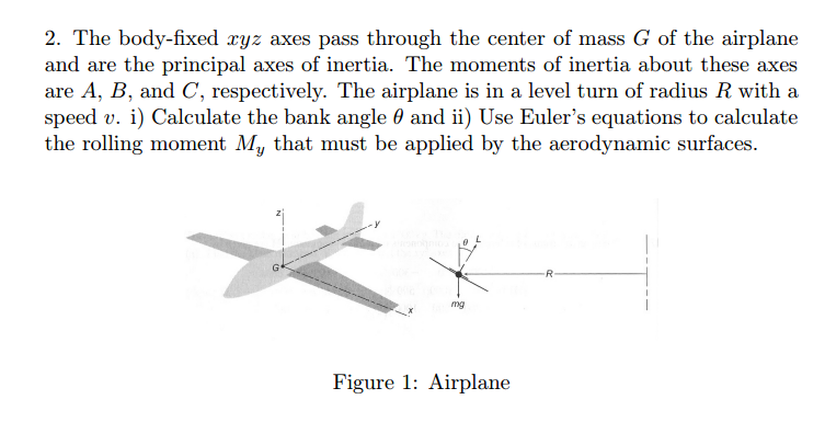 The body-fixed xyz axes pass through the center of | Chegg.com