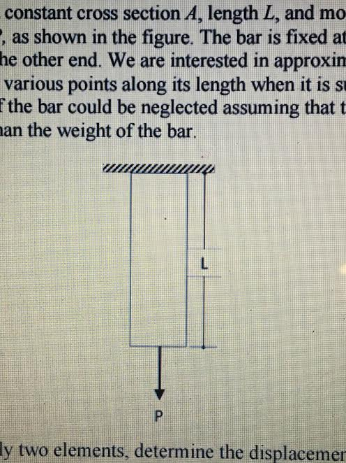 Solved Consider a bar with a constant cross section A, | Chegg.com