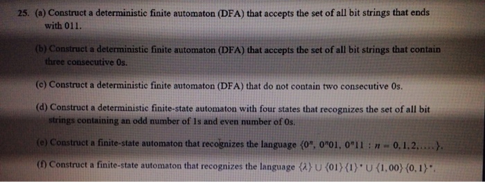 Solved Construct A Deterministic Finite Automaton Dfa That 3291