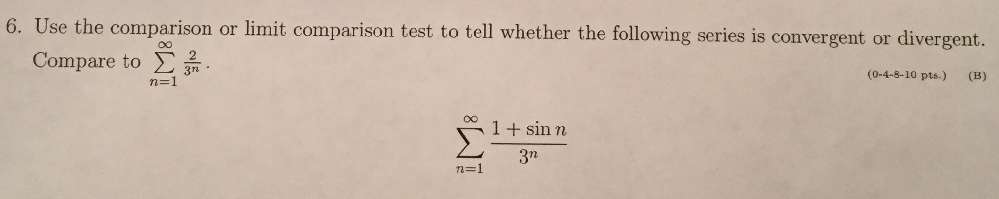 Solved Use the comparison or limit comparison test to tell | Chegg.com