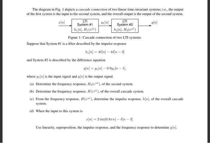 Solved The diagram in Fig. 1 depicts a cascade connection of | Chegg.com