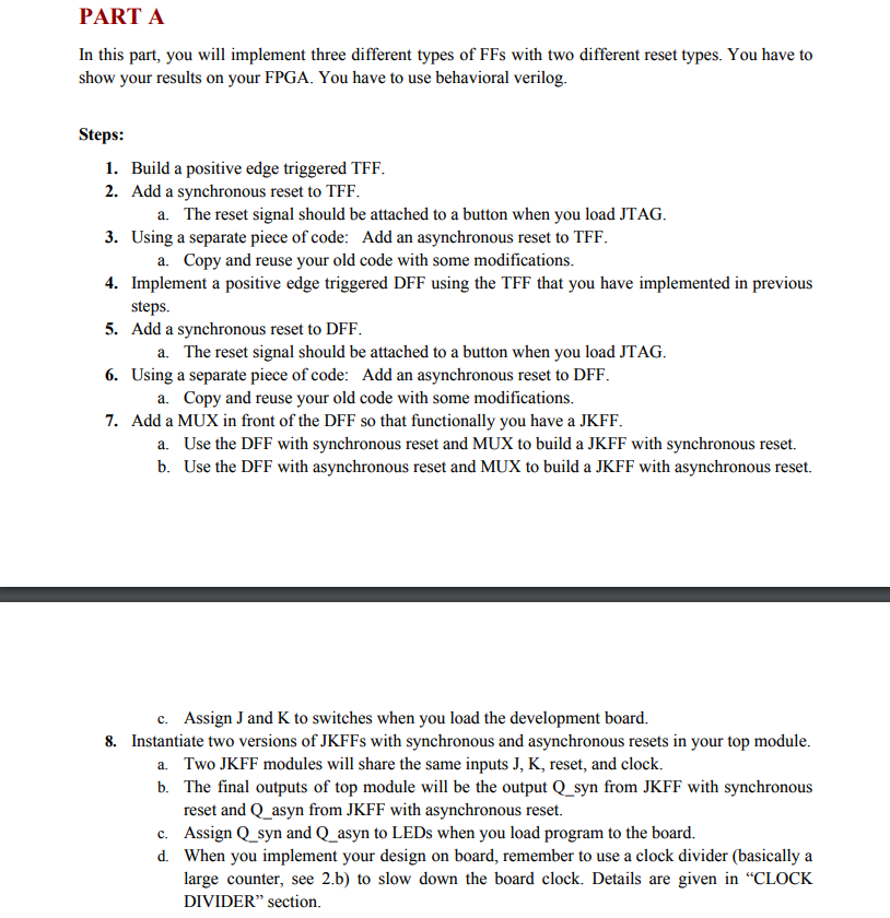 PART A In this part, you will implement three | Chegg.com