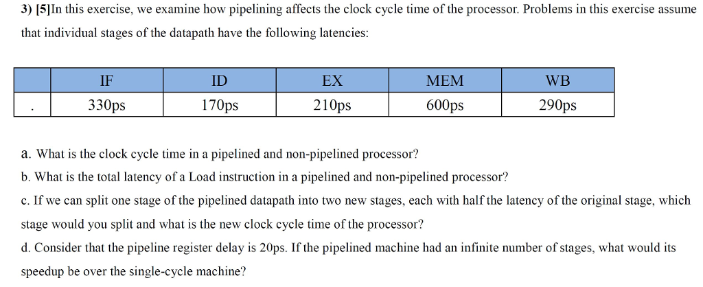 Solved 3) 15]In this exercise, we examine how pipelining | Chegg.com