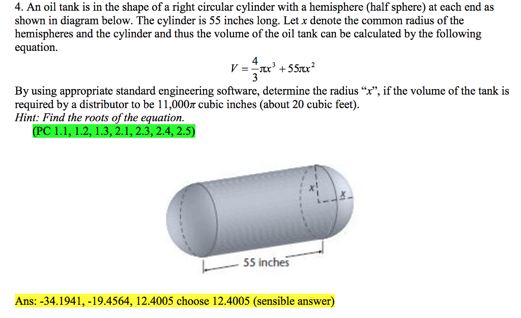 Solved 4. An oil tank is in the shape of a right circular | Chegg.com